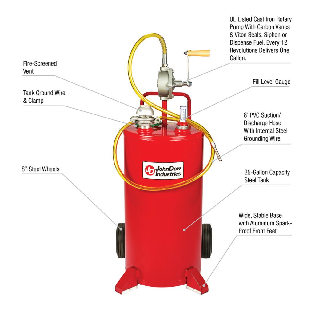 UL‑Listed 25‑Gal Steel Fuel Caddy – OSHA‑Compliant | JohnDow