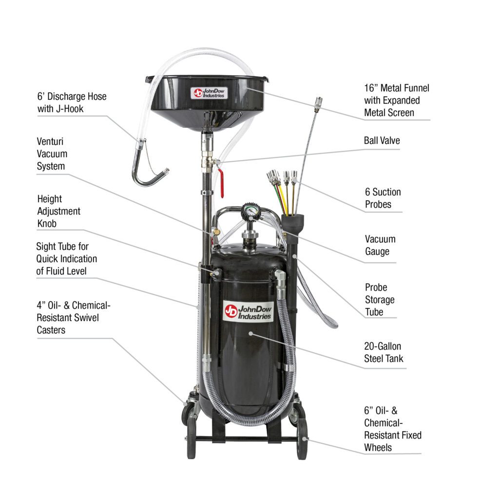 20-Gallon Combination Fluid Evacuator & Oil Drain | johndow.com
